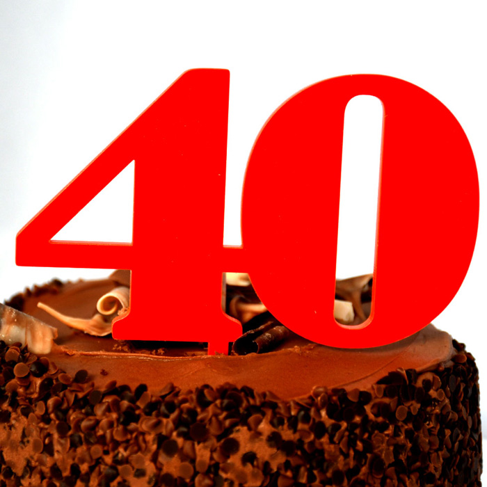 Number 40 Acrylic Cake Topper (any age) – MadeAt94