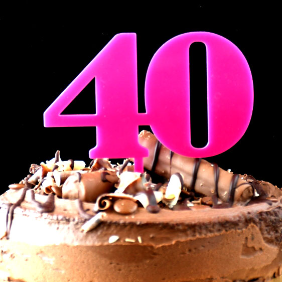 Number 40 Acrylic Cake Topper (any age) – MadeAt94