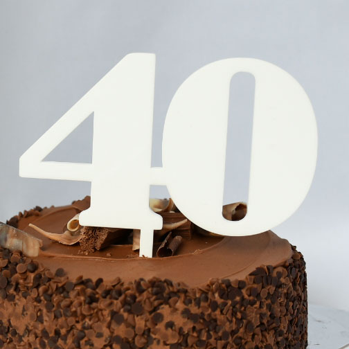 Number 40 Acrylic Cake Topper (any age) – MadeAt94