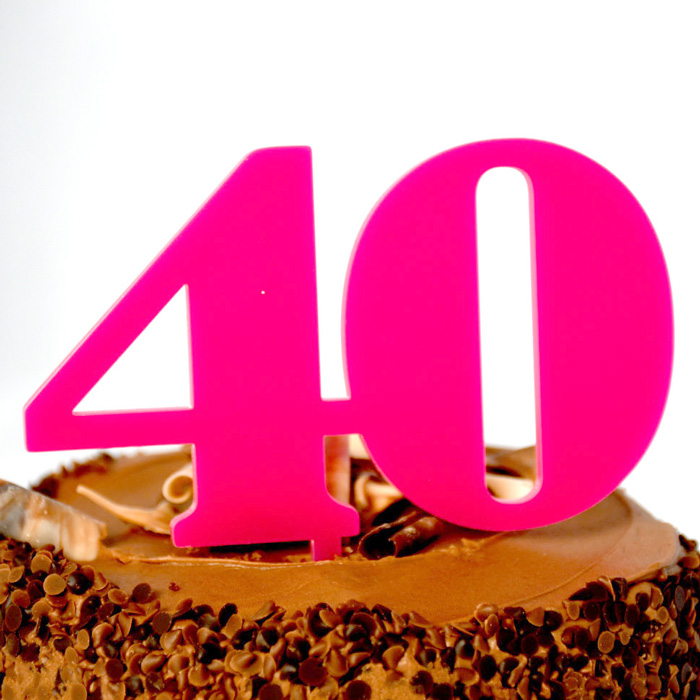 Number 40 Acrylic Cake Topper (any age) – MadeAt94