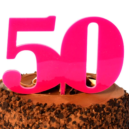 Number 50 Acrylic Cake Topper (any age) – MadeAt94