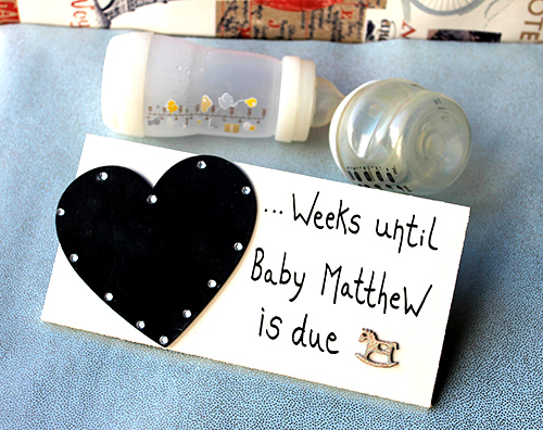 Due Date Countdown Baby arrival Countdown Sign – Big Plaque – MadeAt94