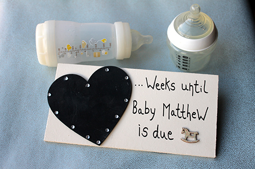 Due Date Countdown Baby arrival Countdown Sign – Big Plaque – MadeAt94