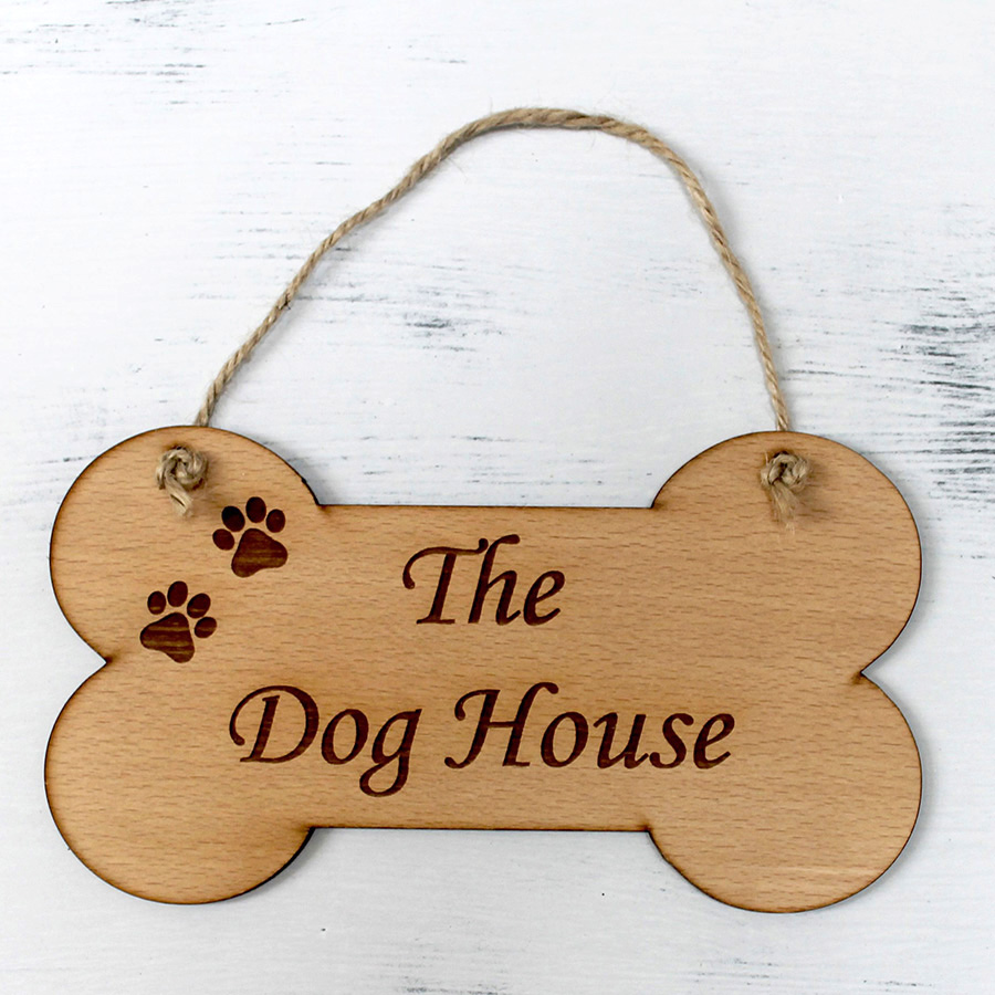 Large Cherry Wood Dog Sign – MadeAt94